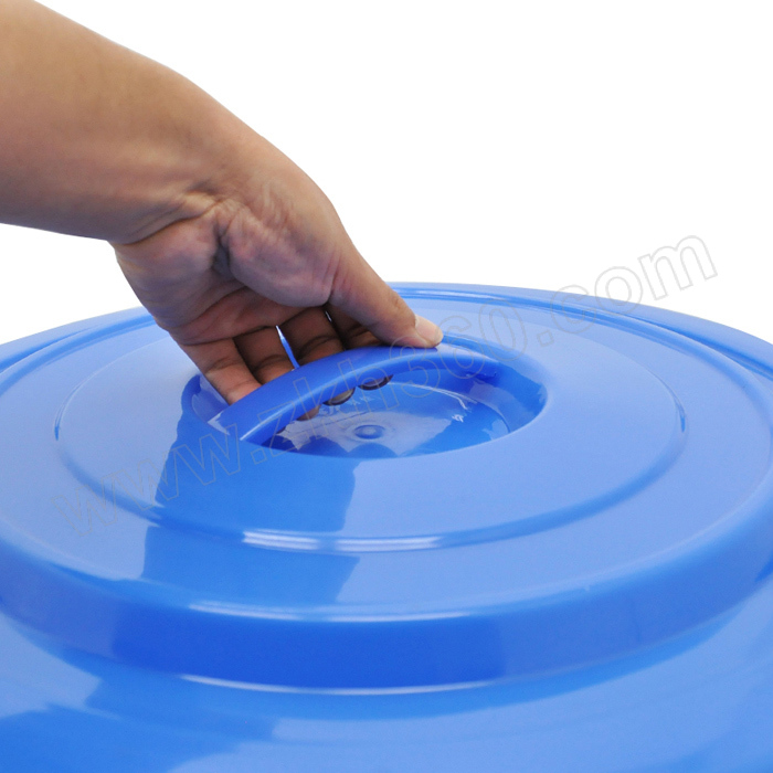 LAUTEE/兰诗 带盖金属提手大水桶 FW1358 200L 蓝色 1个-融创集采商城