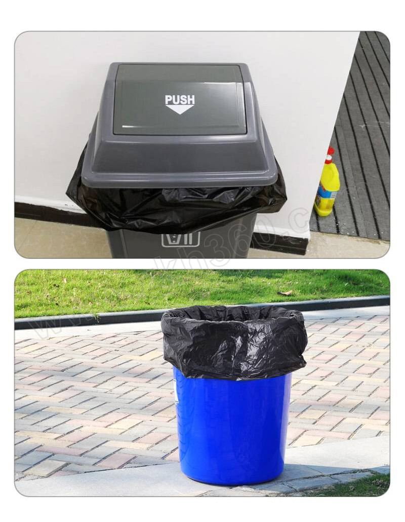 LAUTEE/兰诗 大号加厚平口垃圾袋 LJD-2052 60×80cm 厚3.8丝 黑色 50只 1包-融创集采商城