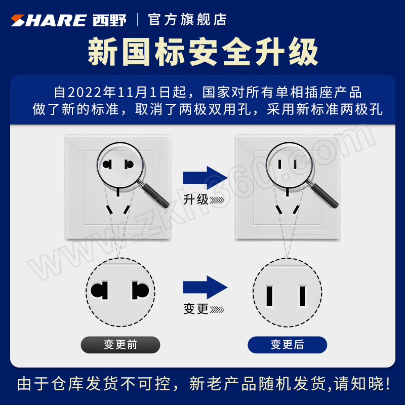SHARE/西野 明装F4系列五孔插座 GB2099.1-2008 1只-融创集采商城