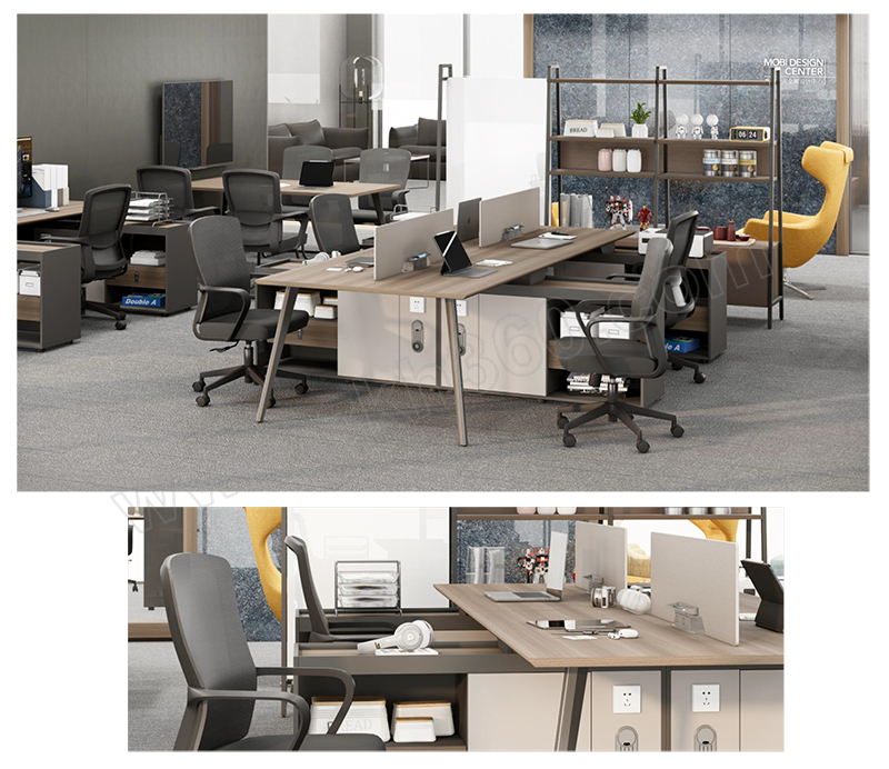 MOBI OFFICE/伟豪 皇室柚木1.4米单人职员办公桌带侧柜 58FHS107 尺寸1400×1200×750mm 1张-融创集采商城