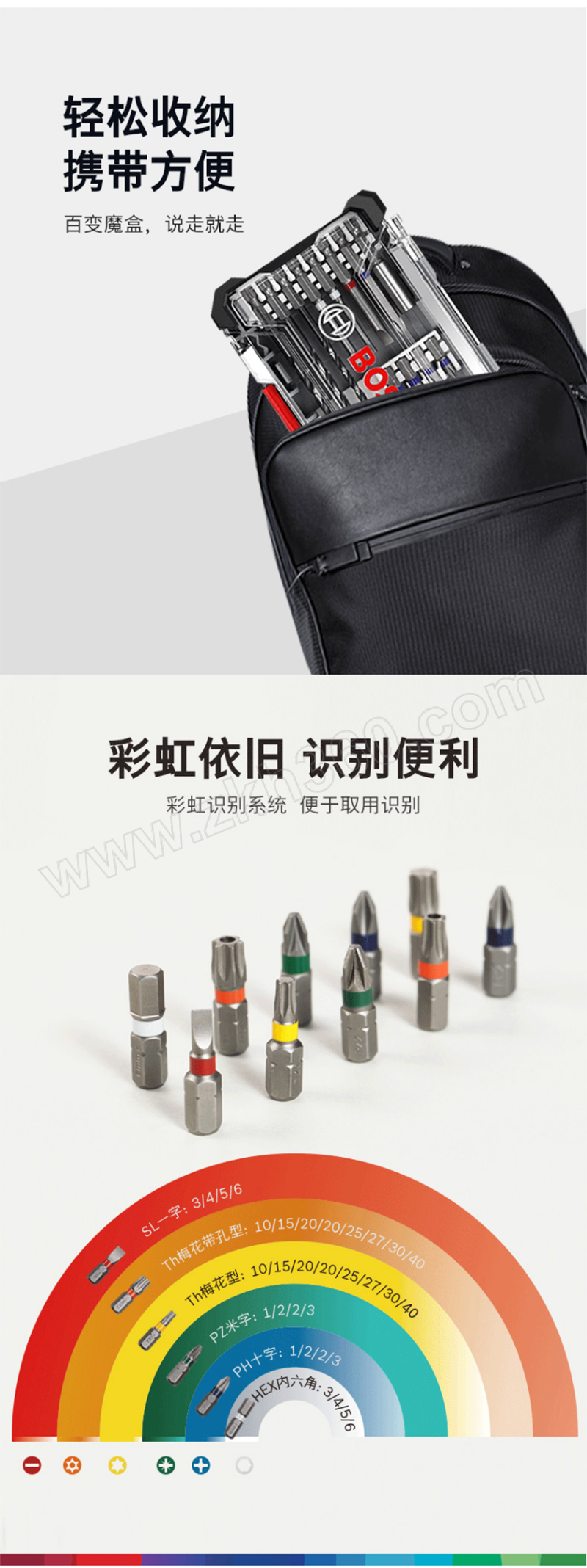 博世 双头十字批头 家用级 2608521038 PH2×45mm 机用批头组套-融创集采商城