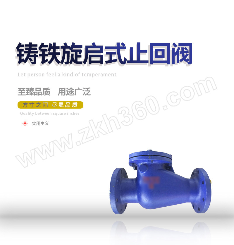 YUANDA/远大阀门 H44T系列旋启式止回阀 H44T-16-DN50 法兰连接接口 灰口铸铁阀体 公称压力16bar 1台-融创集采商城