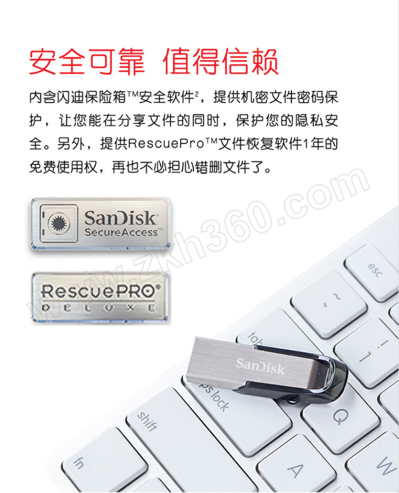 SANDISK/闪迪 金属U盘 CZ73 32GB USB3.0 银色 150MB/s 酷铄 1个-融创集采商城